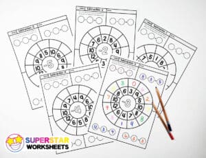 Subtraction Wheels - Superstar Worksheets