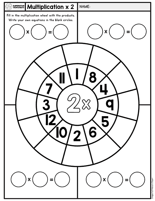 Multiplication Wheels Superstar Worksheets