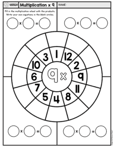 Multiplication Wheels - Superstar Worksheets