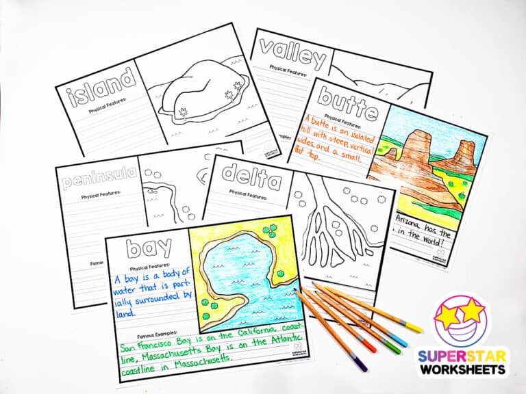 Landform Worksheets - Superstar Worksheets
