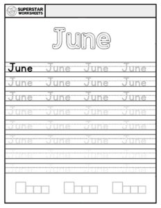 Months of the Year Handwriting Worksheets - Superstar Worksheets