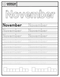 Months of the Year Handwriting Worksheets - Superstar Worksheets
