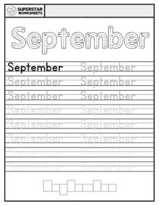 Months of the Year Handwriting Worksheets - Superstar Worksheets