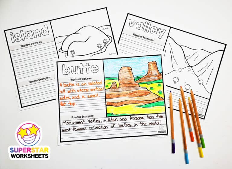 Landform Worksheets (Free Printables) - Superstar Worksheets