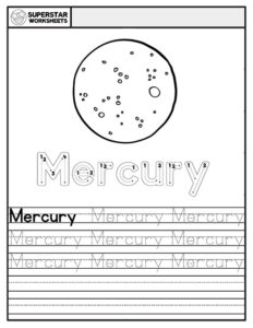 Planets Handwriting Worksheets - Superstar Worksheets