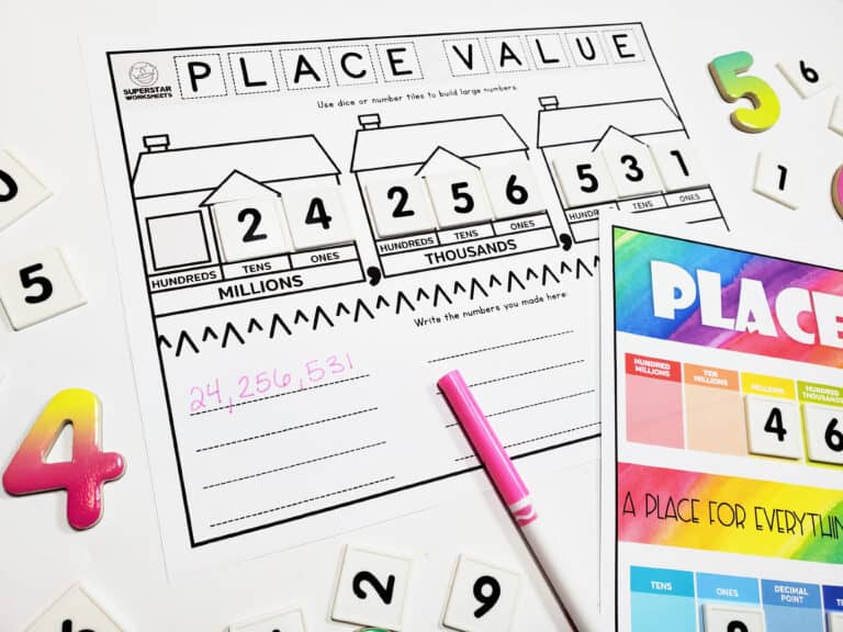 Place Value Chart - Superstar Worksheets