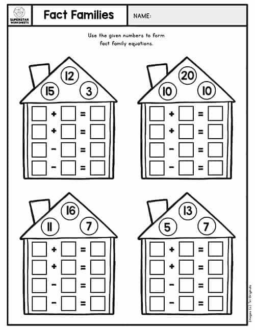 Fact Family Worksheets To 20 Fact Family Worksheets To 20
