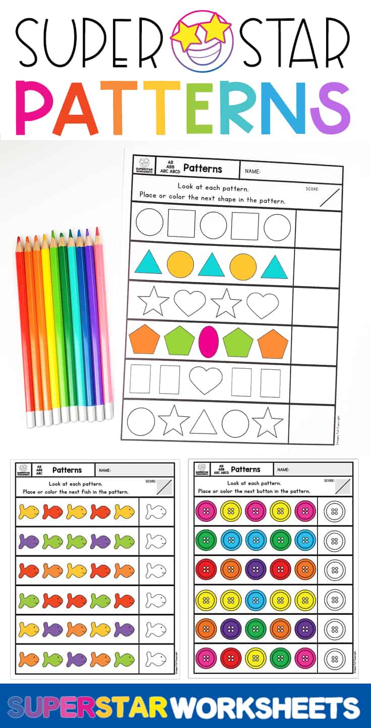 Pattern Worksheets Superstar Worksheets