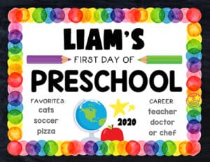 First Day of School Sign - Superstar Worksheets