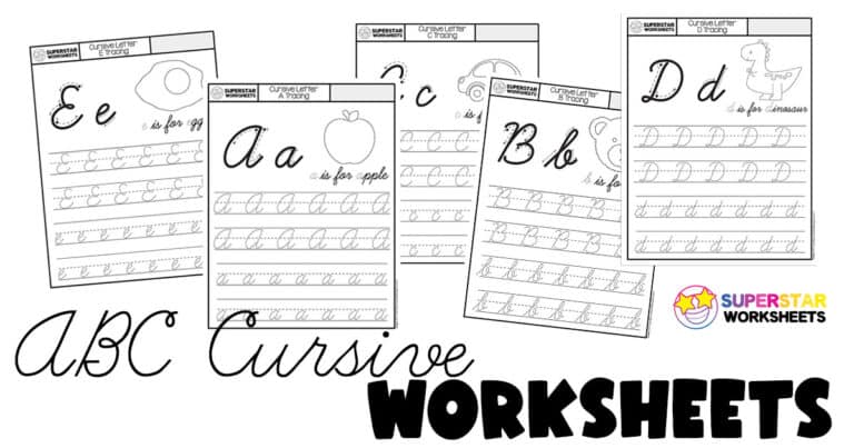 Cursive Tracing Worksheets - Superstar Worksheets