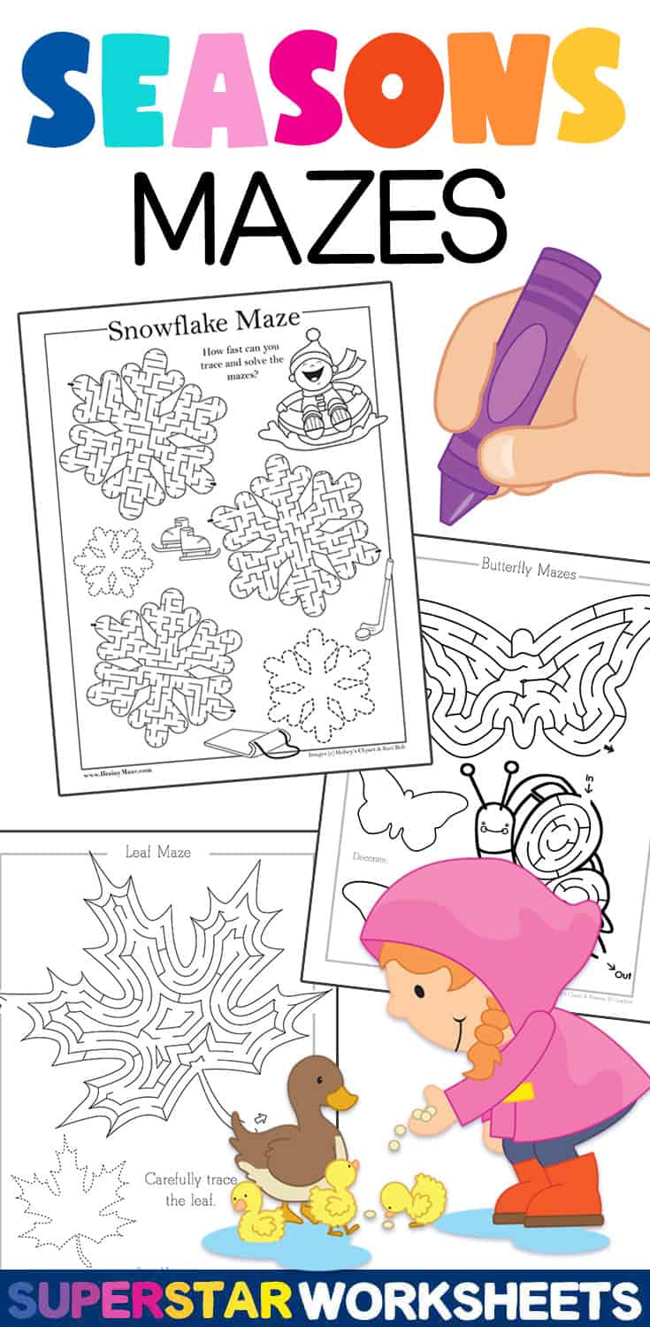 Free Seasonal Mazes & Worksheets - Superstar Worksheets