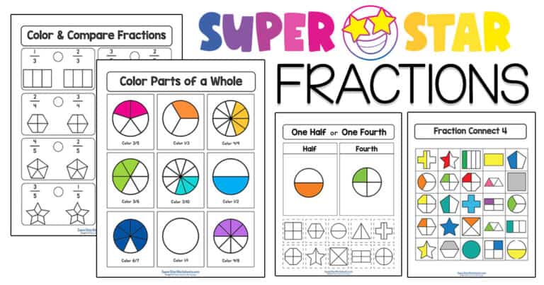 Fractions Worksheets - Superstar Worksheets