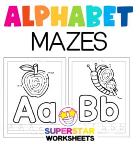 Alphabet Mazes - Superstar Worksheets