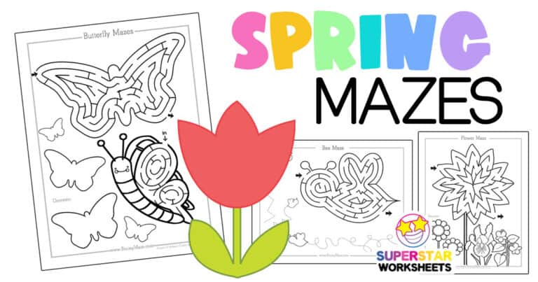 Spring Mazes & Worksheets - Superstar Worksheets