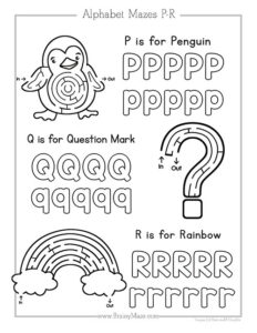 Alphabet Handwriting Mazes - Superstar Worksheets
