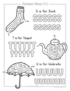 Alphabet Handwriting Mazes - Superstar Worksheets