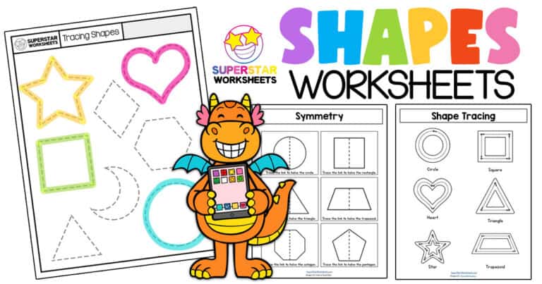 Shape Tracing Worksheets - Superstar Worksheets