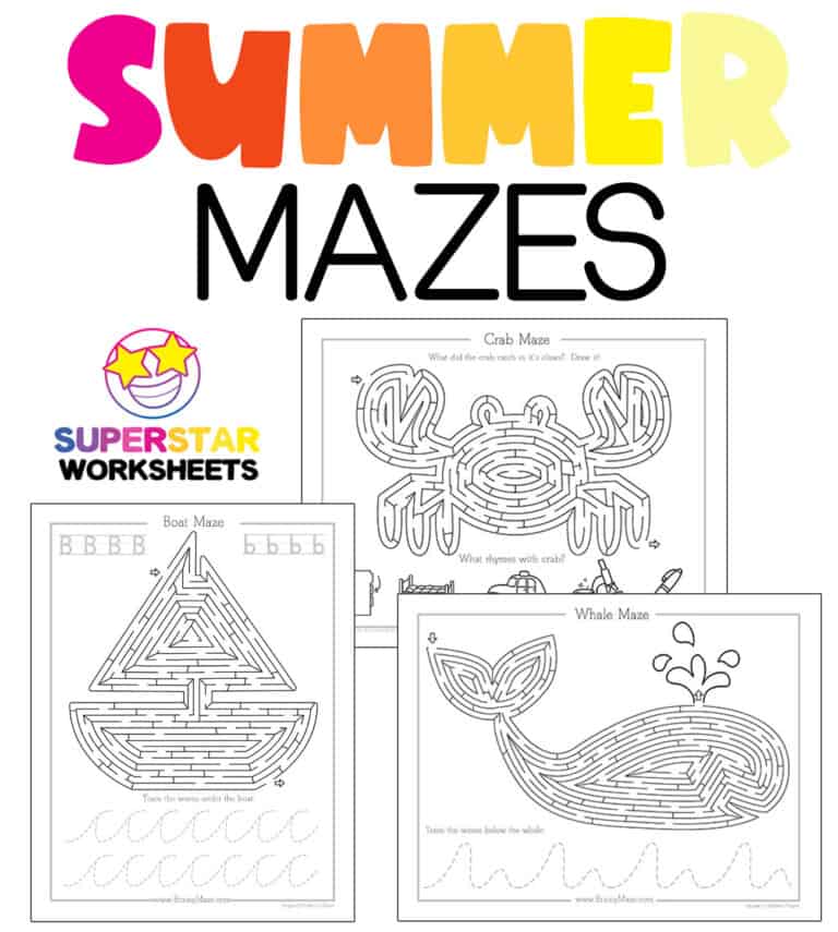 Free Seasonal Mazes & Worksheets - Superstar Worksheets