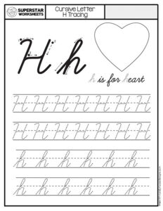 Cursive Tracing Worksheets - Superstar Worksheets