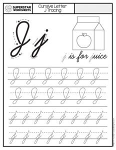 Cursive Tracing Worksheets - Superstar Worksheets