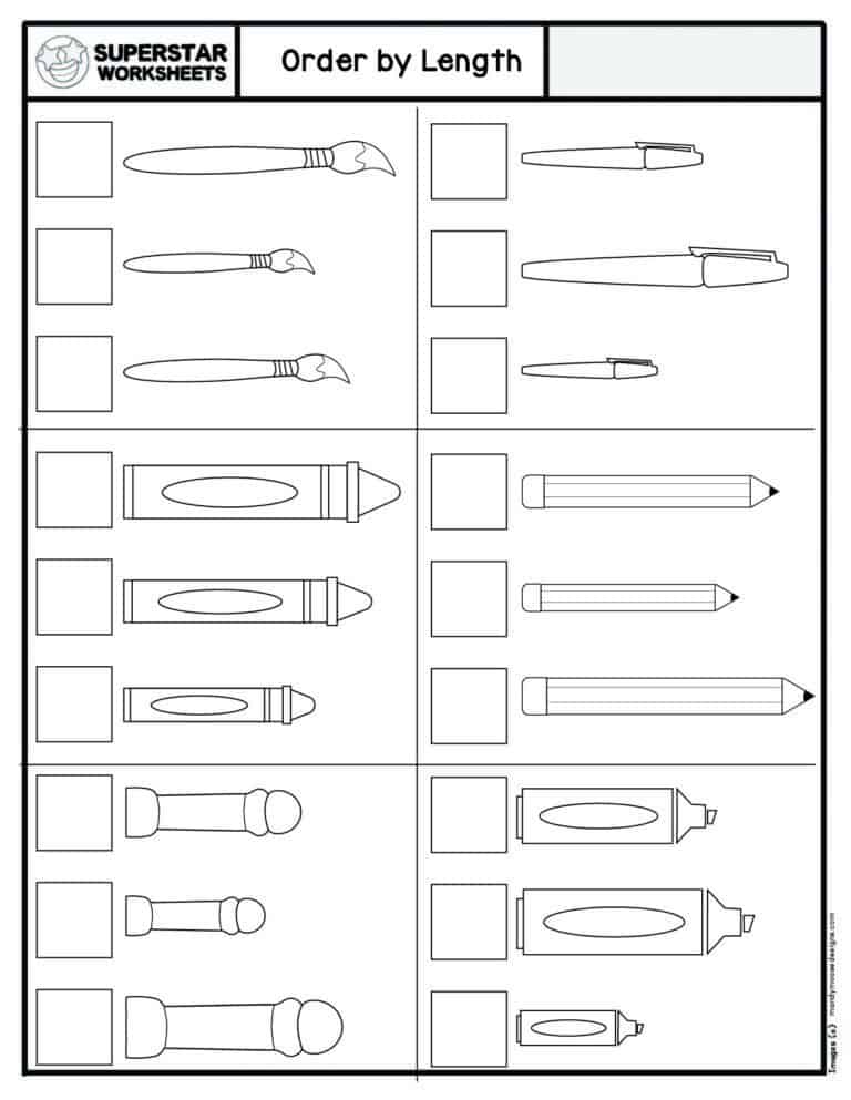 Kindergarten Measurement Worksheets - Superstar Worksheets