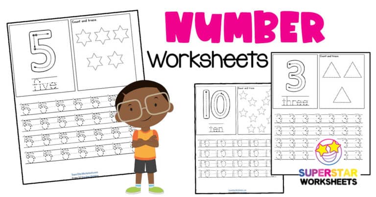 Number Handwriting Worksheets - Superstar Worksheets