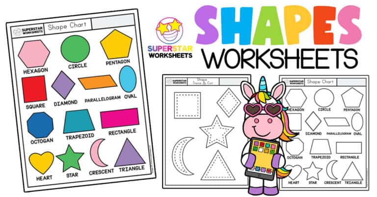 Shapes Worksheets for Kindergarten - Superstar Worksheets
