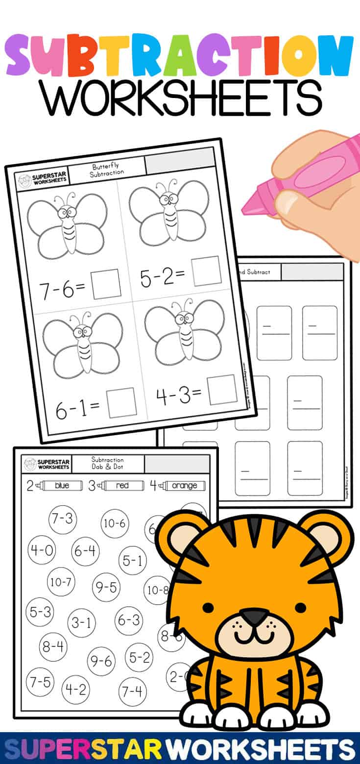 Kindergarten Subtraction Worksheets - Superstar Worksheets