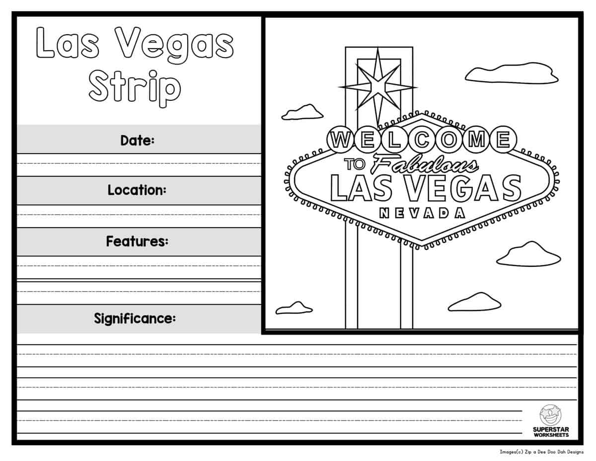 USA Landmark Worksheets - Superstar Worksheets