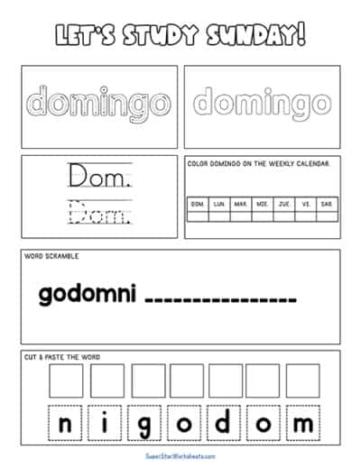 Days of the Week - Superstar Worksheets