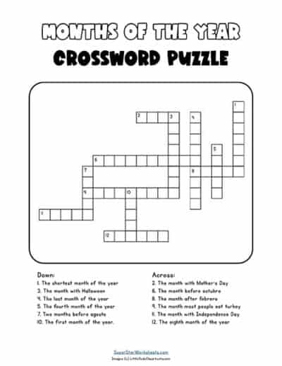 SPANISH Months of the Year Worksheets - Superstar Worksheets