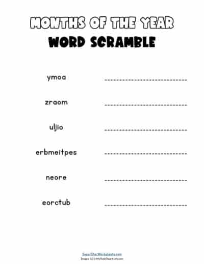SPANISH Months of the Year Worksheets - Superstar Worksheets