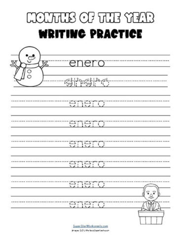 SPANISH Months of the Year Worksheets - Superstar Worksheets