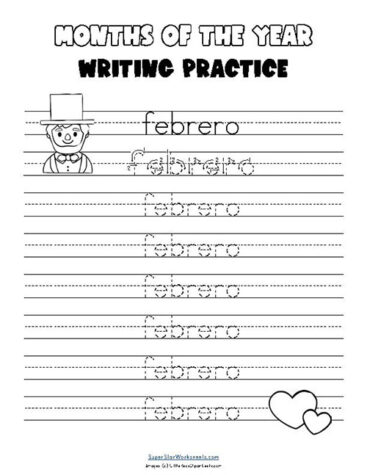 SPANISH Months of the Year Worksheets - Superstar Worksheets