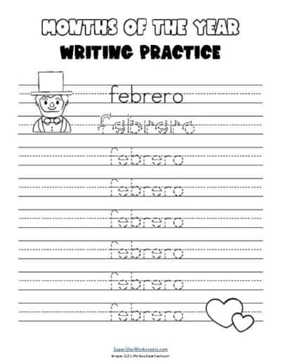 SPANISH Months of the Year Worksheets - Superstar Worksheets