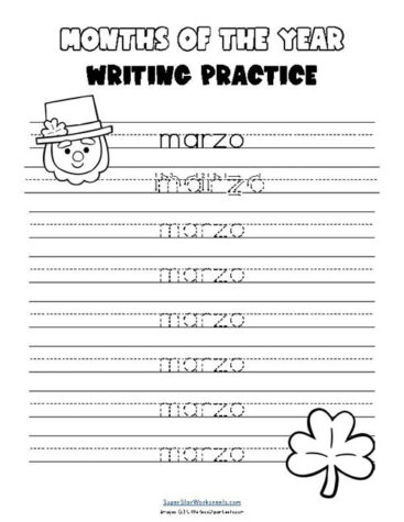 SPANISH Months of the Year Worksheets - Superstar Worksheets