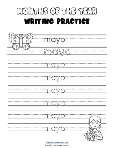 SPANISH Months of the Year Worksheets - Superstar Worksheets