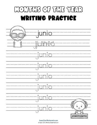 SPANISH Months of the Year Worksheets - Superstar Worksheets