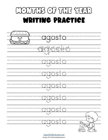 SPANISH Months of the Year Worksheets - Superstar Worksheets