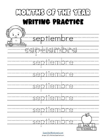 SPANISH Months of the Year Worksheets - Superstar Worksheets