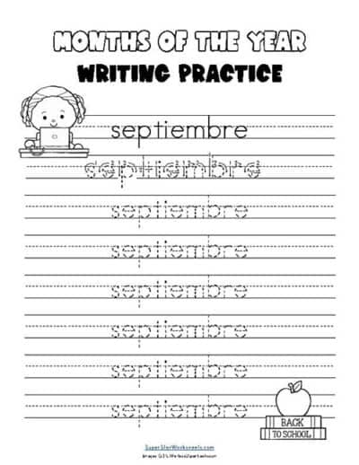 SPANISH Months of the Year Worksheets - Superstar Worksheets