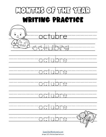 SPANISH Months of the Year Worksheets - Superstar Worksheets