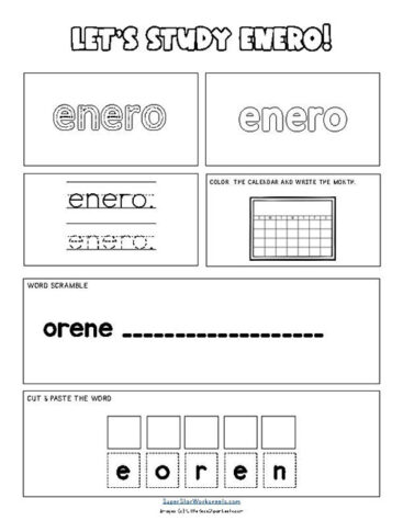 SPANISH Months of the Year Worksheets - Superstar Worksheets