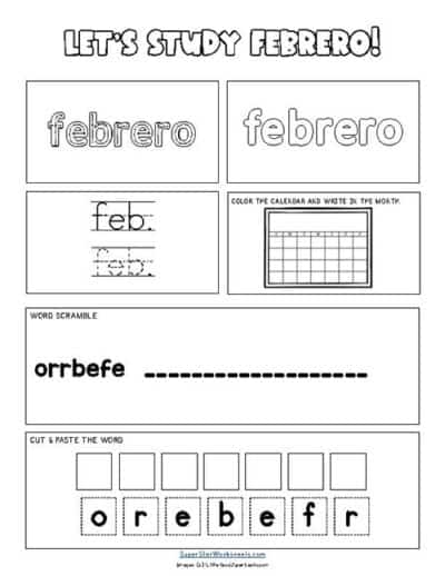 SPANISH Months of the Year Worksheets - Superstar Worksheets