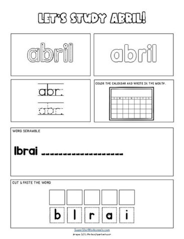 SPANISH Months of the Year Worksheets - Superstar Worksheets