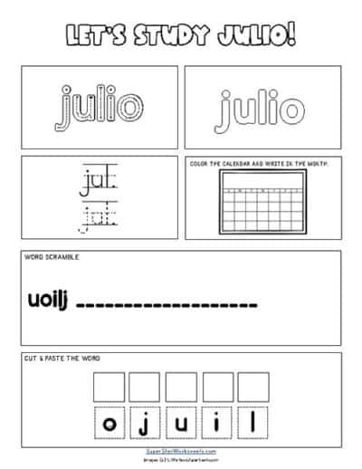 SPANISH Months of the Year Worksheets - Superstar Worksheets