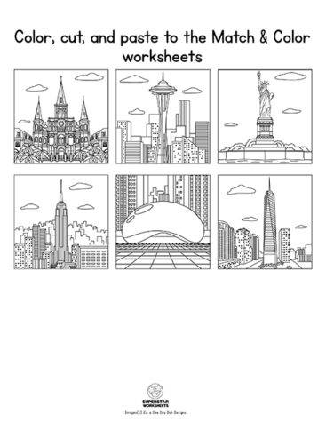 USA Landmark Worksheets - Superstar Worksheets