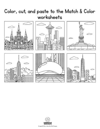 USA Landmark Worksheets - Superstar Worksheets