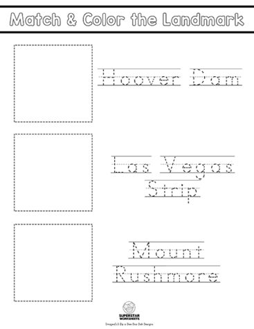 USA Landmark Worksheets - Superstar Worksheets