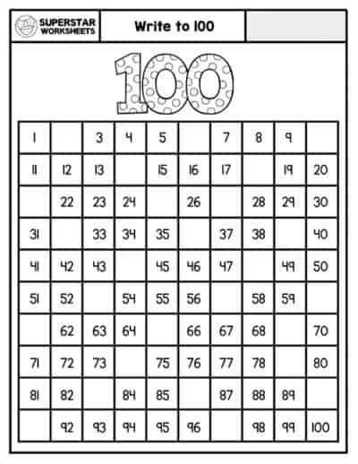 Hundreds Chart Printables - Superstar Worksheets